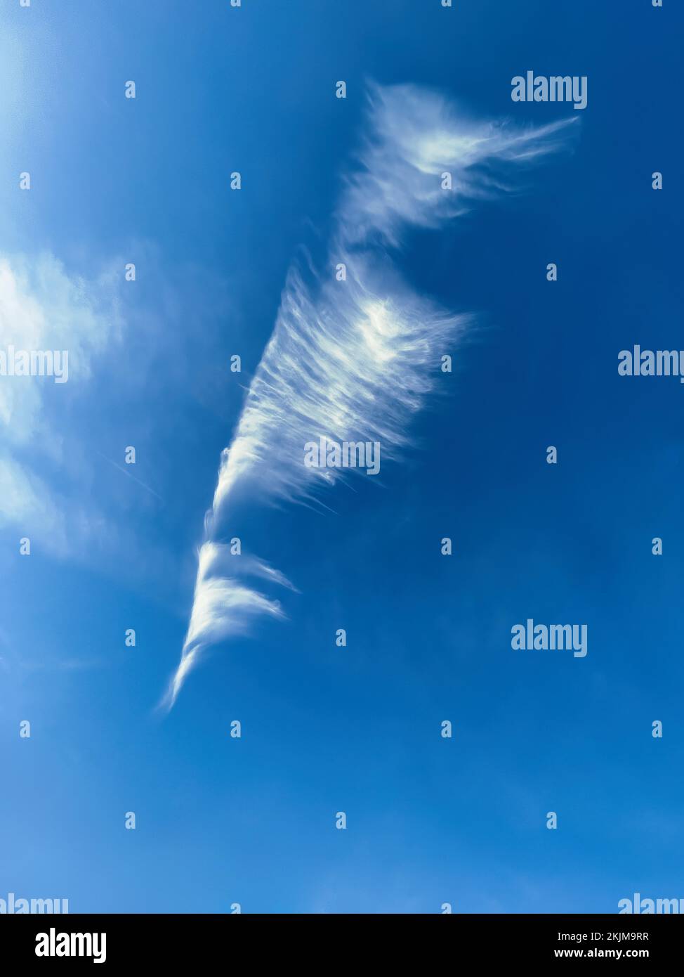Feather cloud Cirrus Zirrus, ice cloud at high altitude, cloud image like seahorse, Germany ...