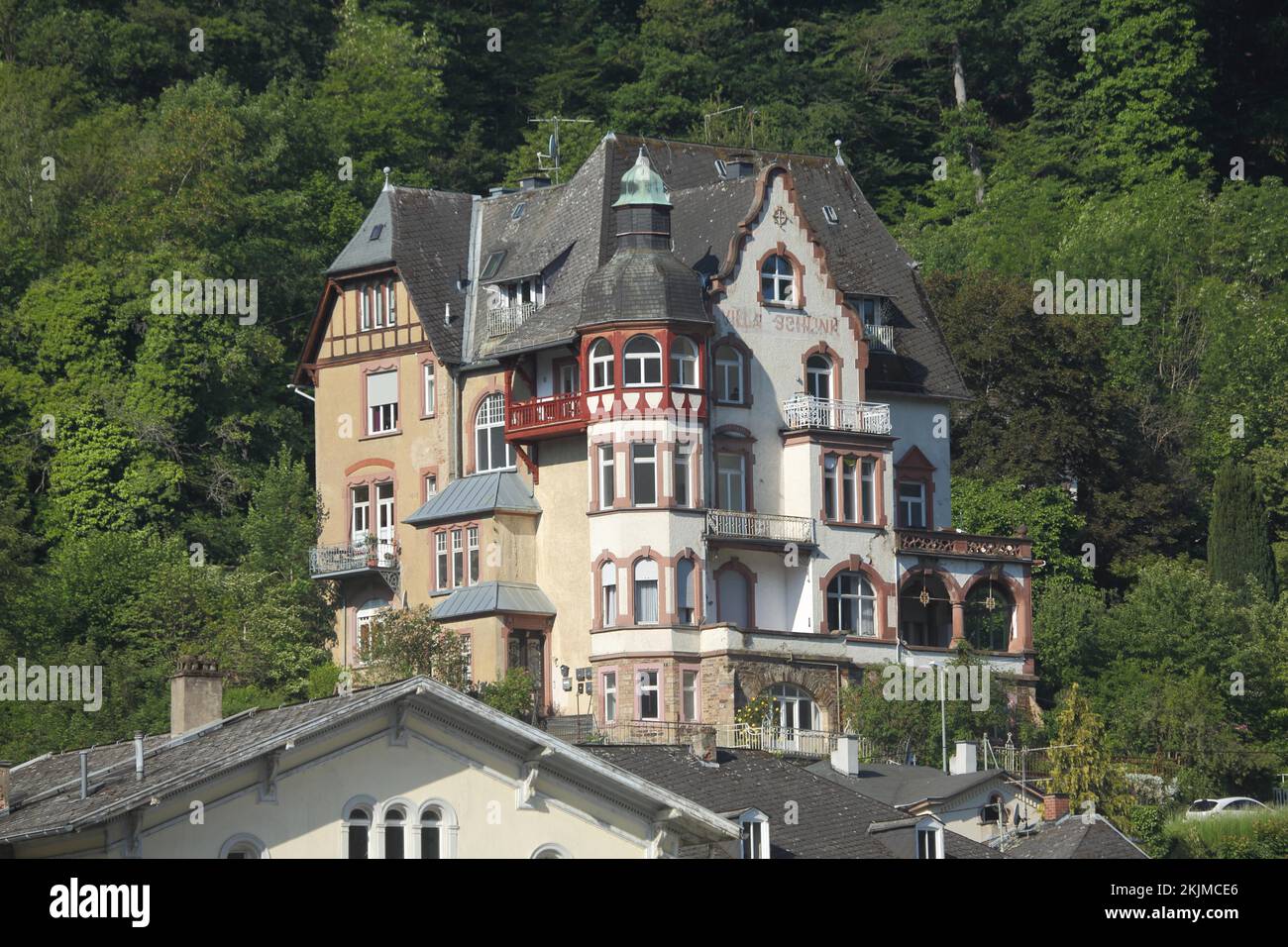 Neo-Gothic Villa Schlink built in 1900, Bad Ems, Rhineland-Palatinate ...