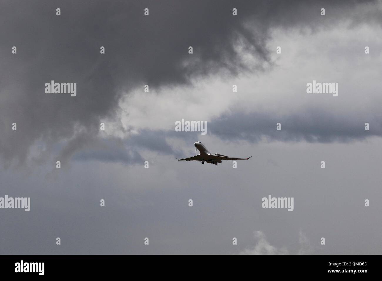 Passenger plane during take off, Montreal, Province of Quebec, Canada ...
