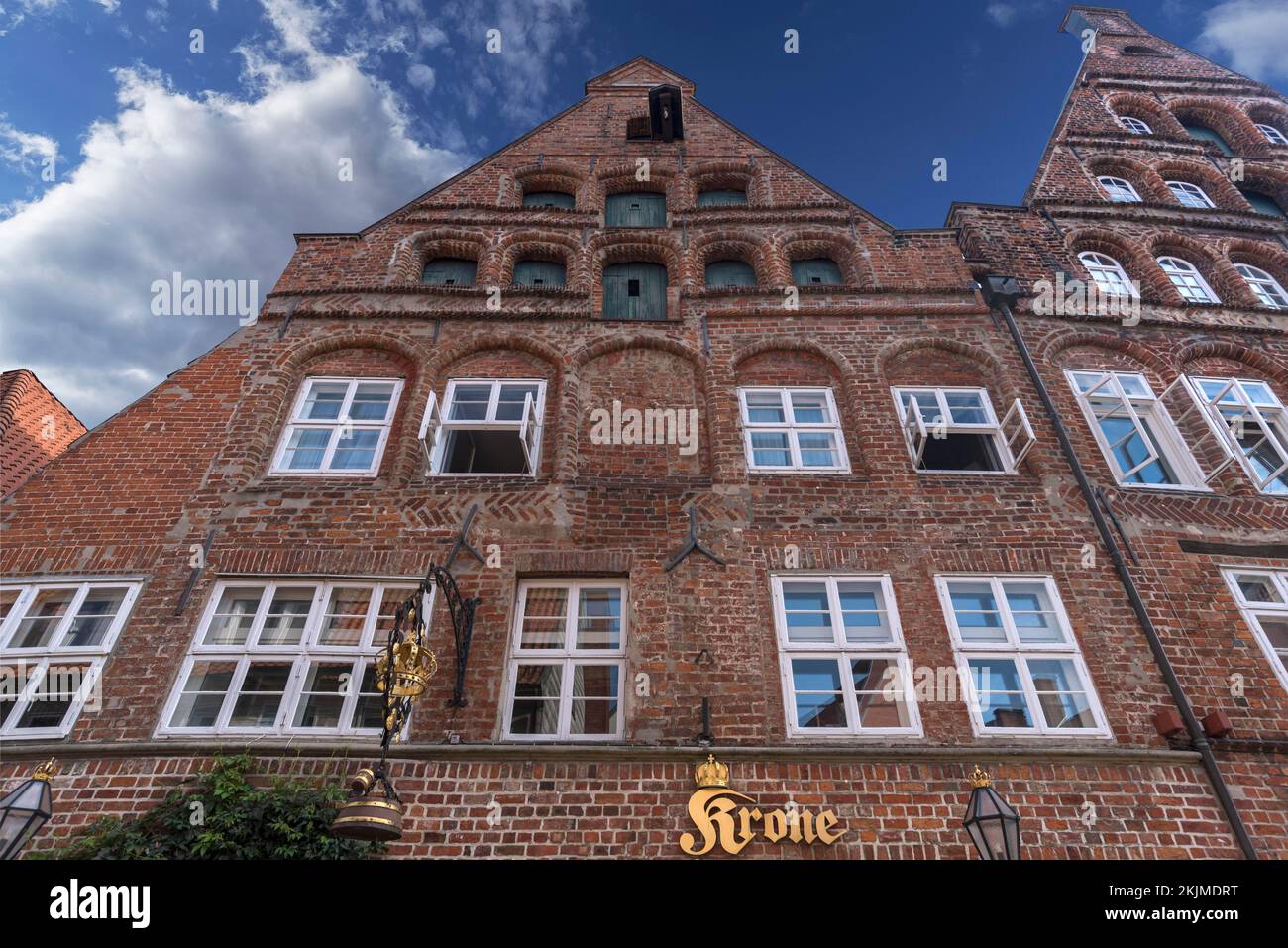 Historic gabled house, 16th century, today Gasthaus Zur Krone, Lüneburg ...