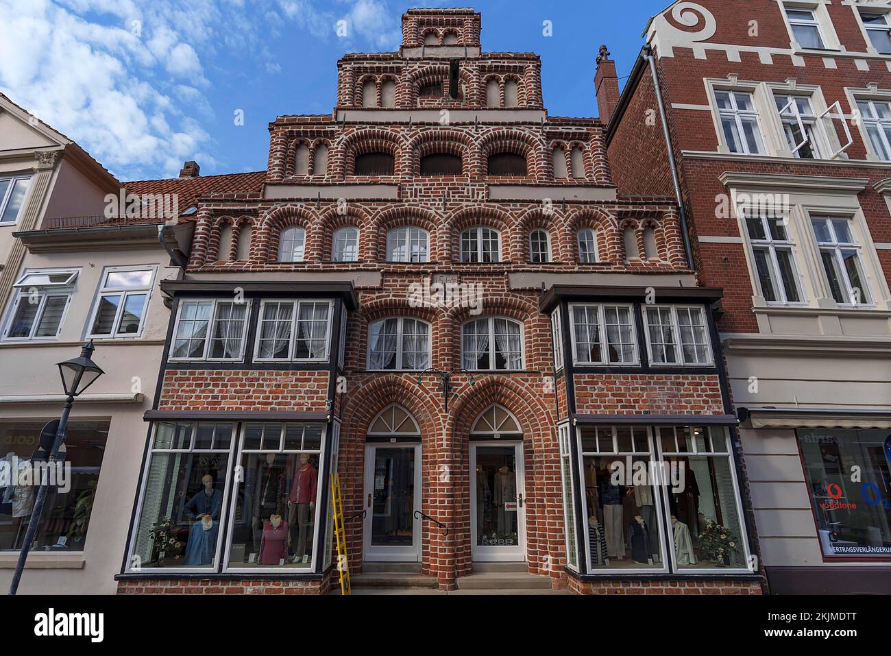 Historic stepped gable house from 1564, Lüneburg, Lower Saxony, Germany ...