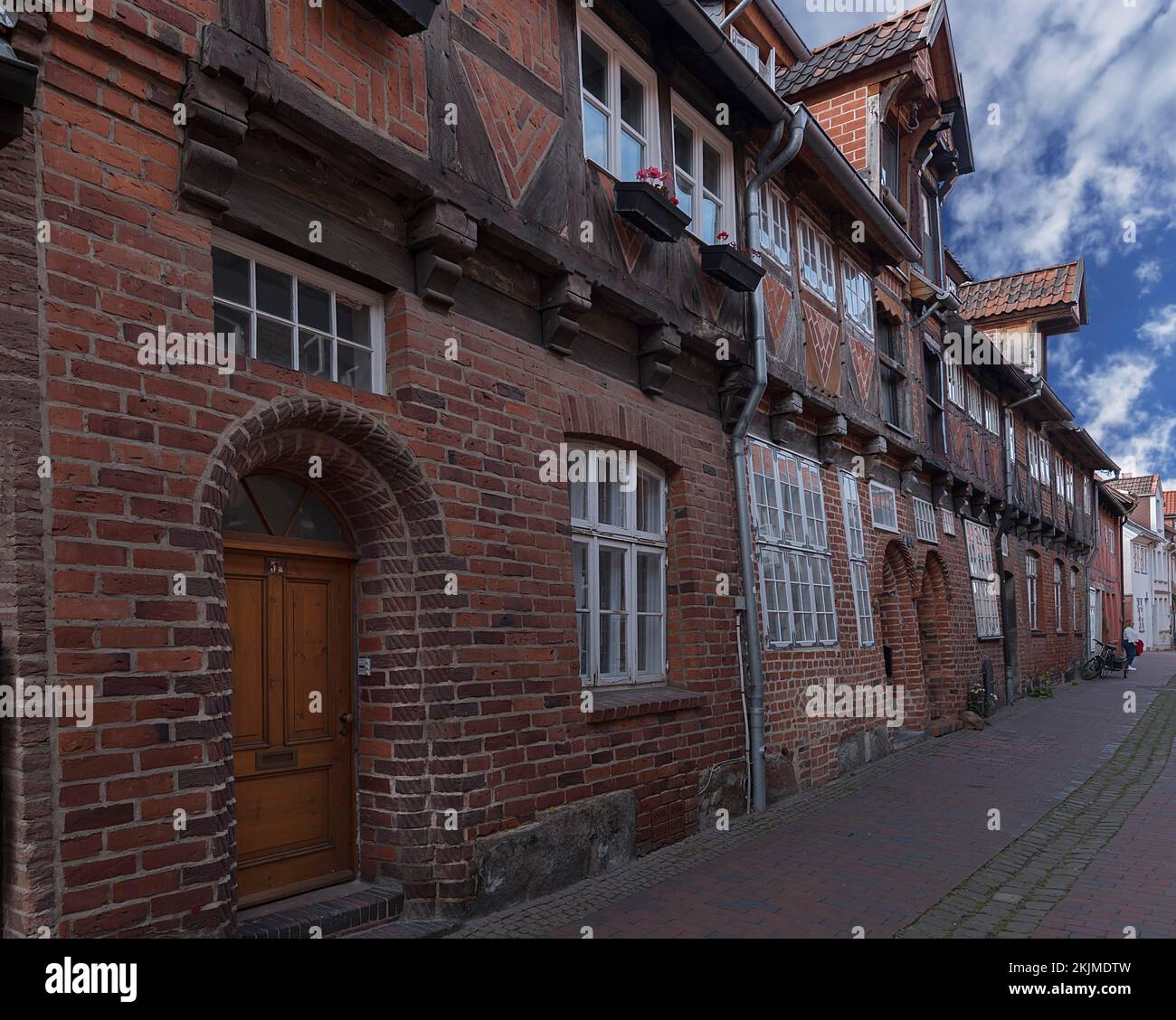 Historic half-timbered houses in the old town, 16th century, Lüneburg ...