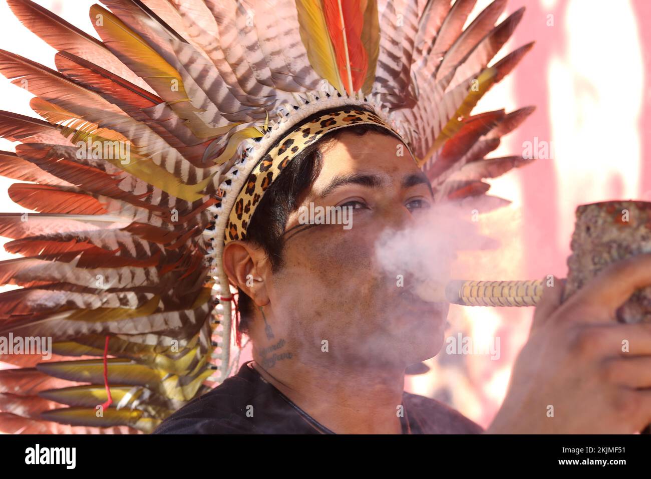 Indigenous people, man of the indigenous people Fulni-ô wearing ...