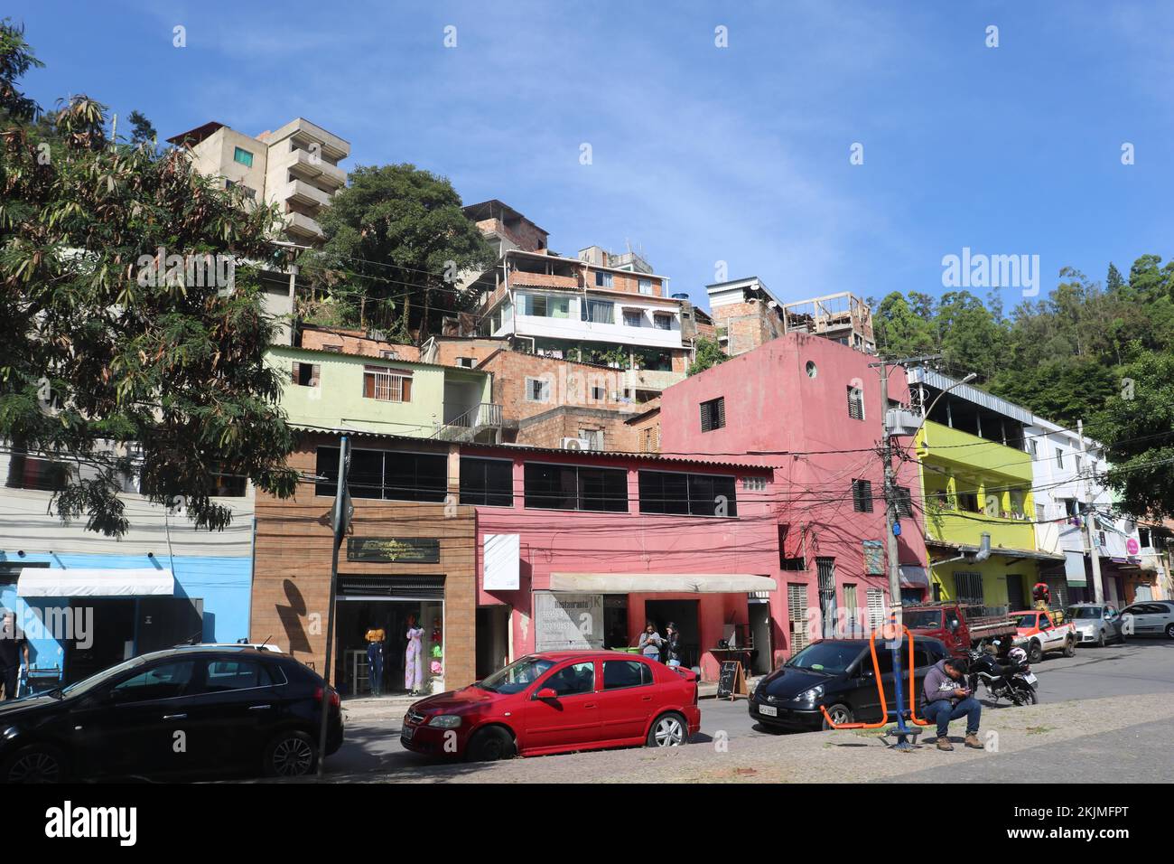 Favela, houses and people, Belo Horizonte, Minas Gerais, Brazil, South ...