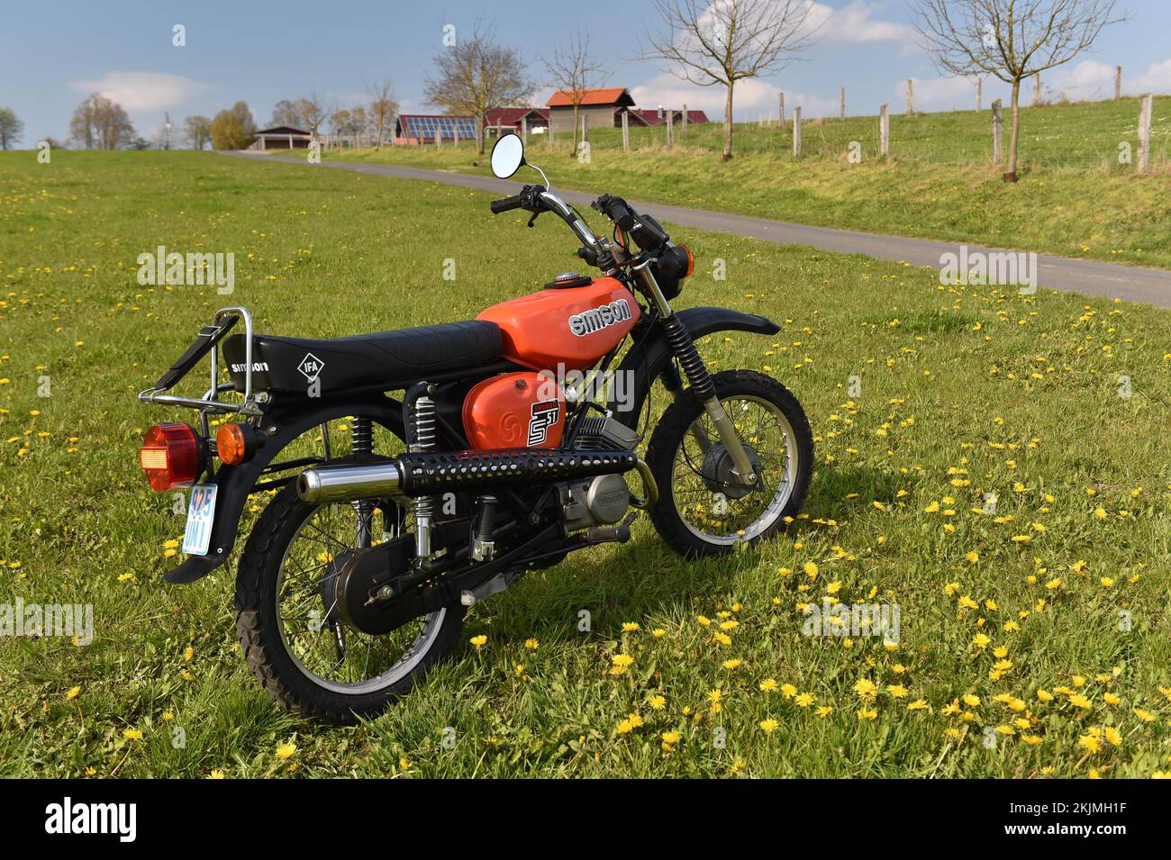 Vintage moped from the GDR Simson S51, Hesse, Germany, Europe Stock ...