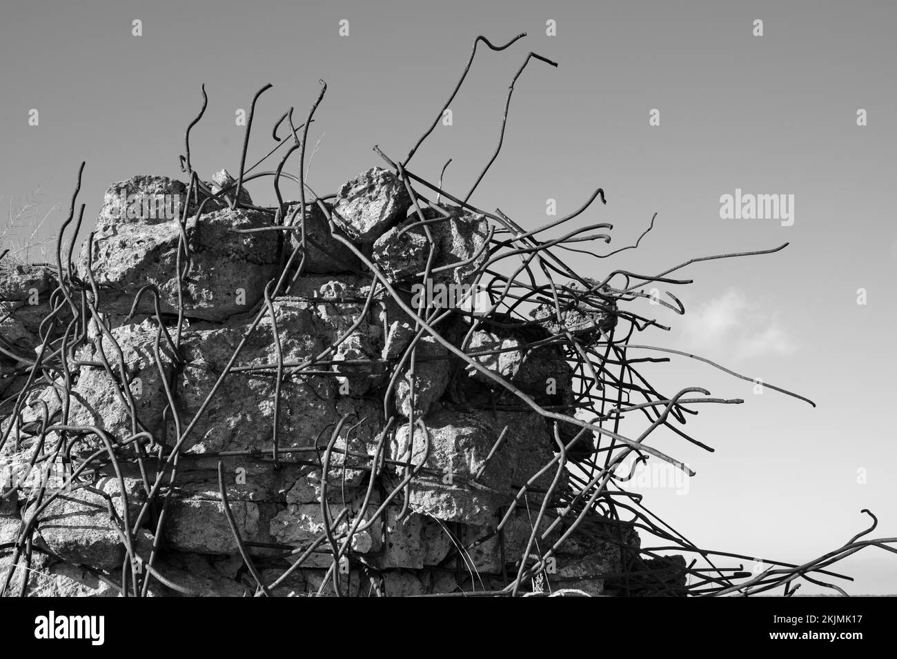 Detail of a largely destroyed Wehrmacht bunker on the former military ...