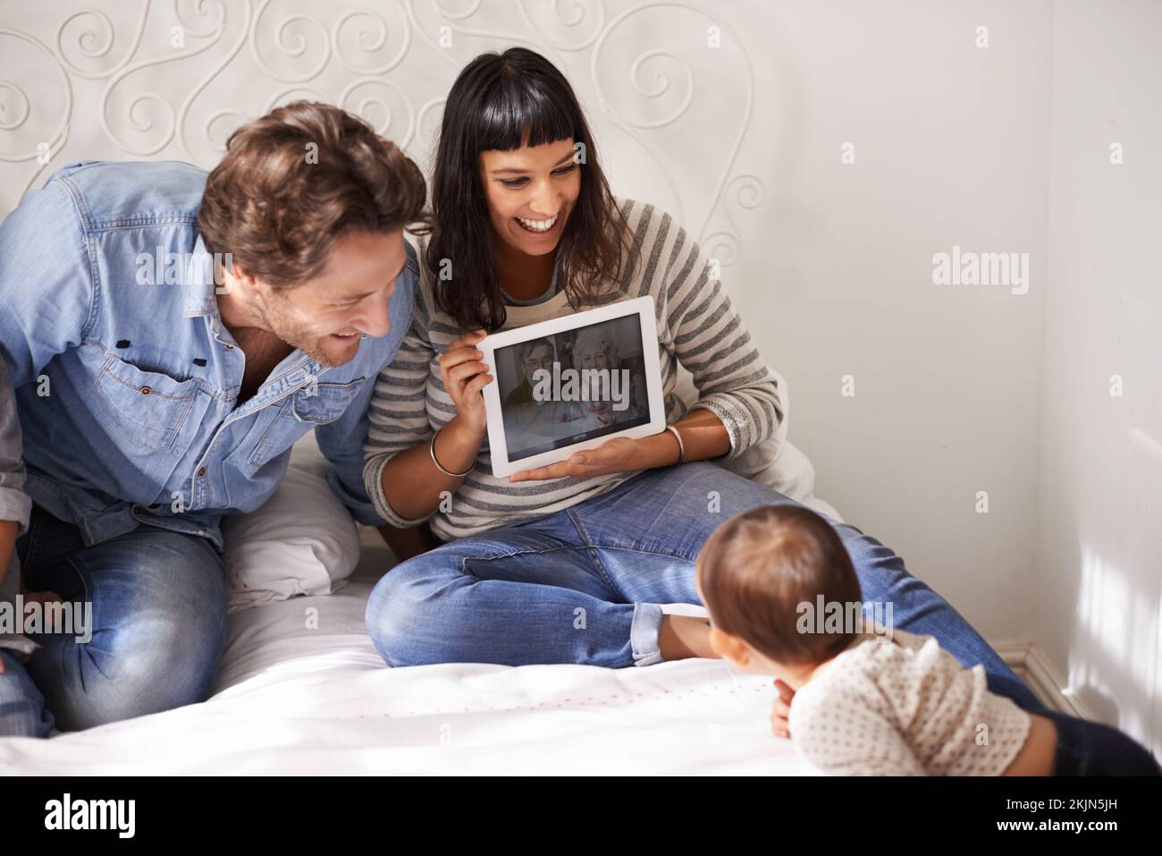 The family connection is stronger than ever. a happy mother and father ...