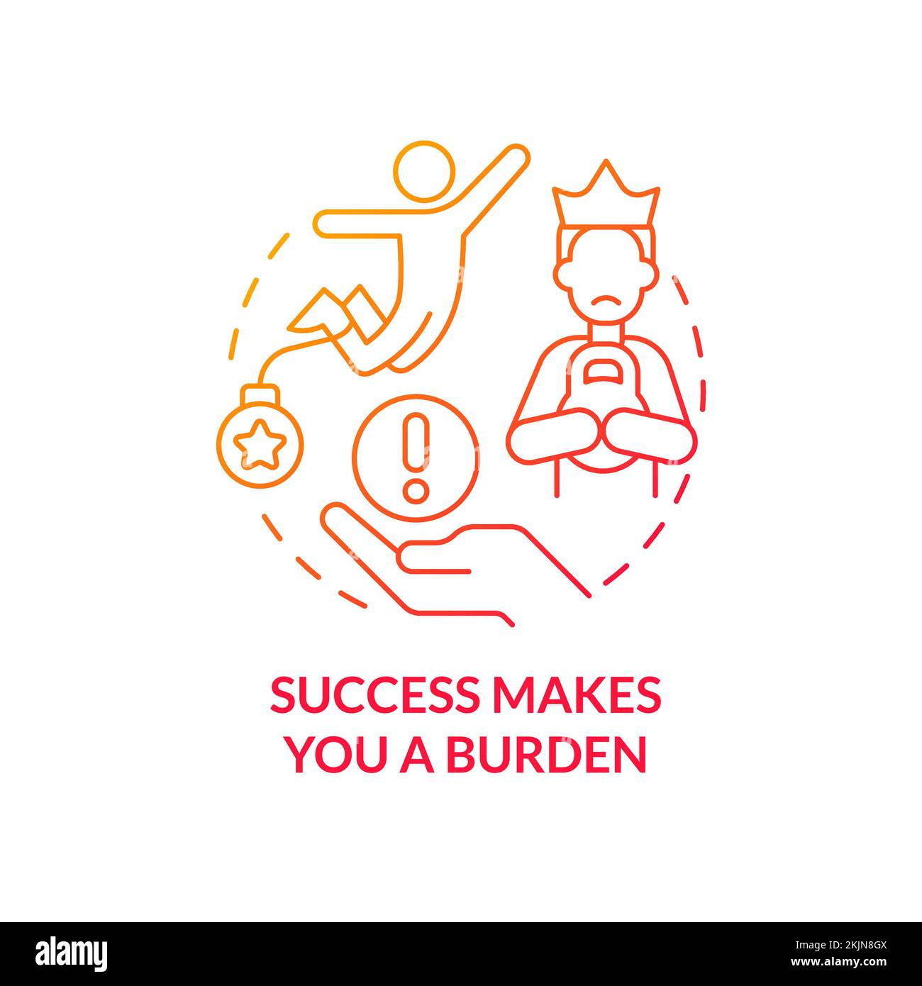 Success makes you burden red gradient concept icon Stock Vector Image & Art - Alamy