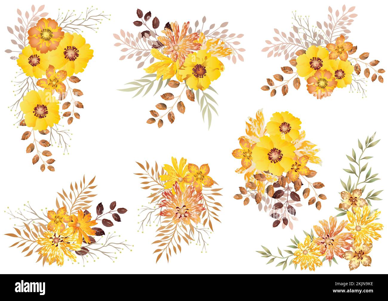 Bright yellow plants Stock Vector Images - Alamy