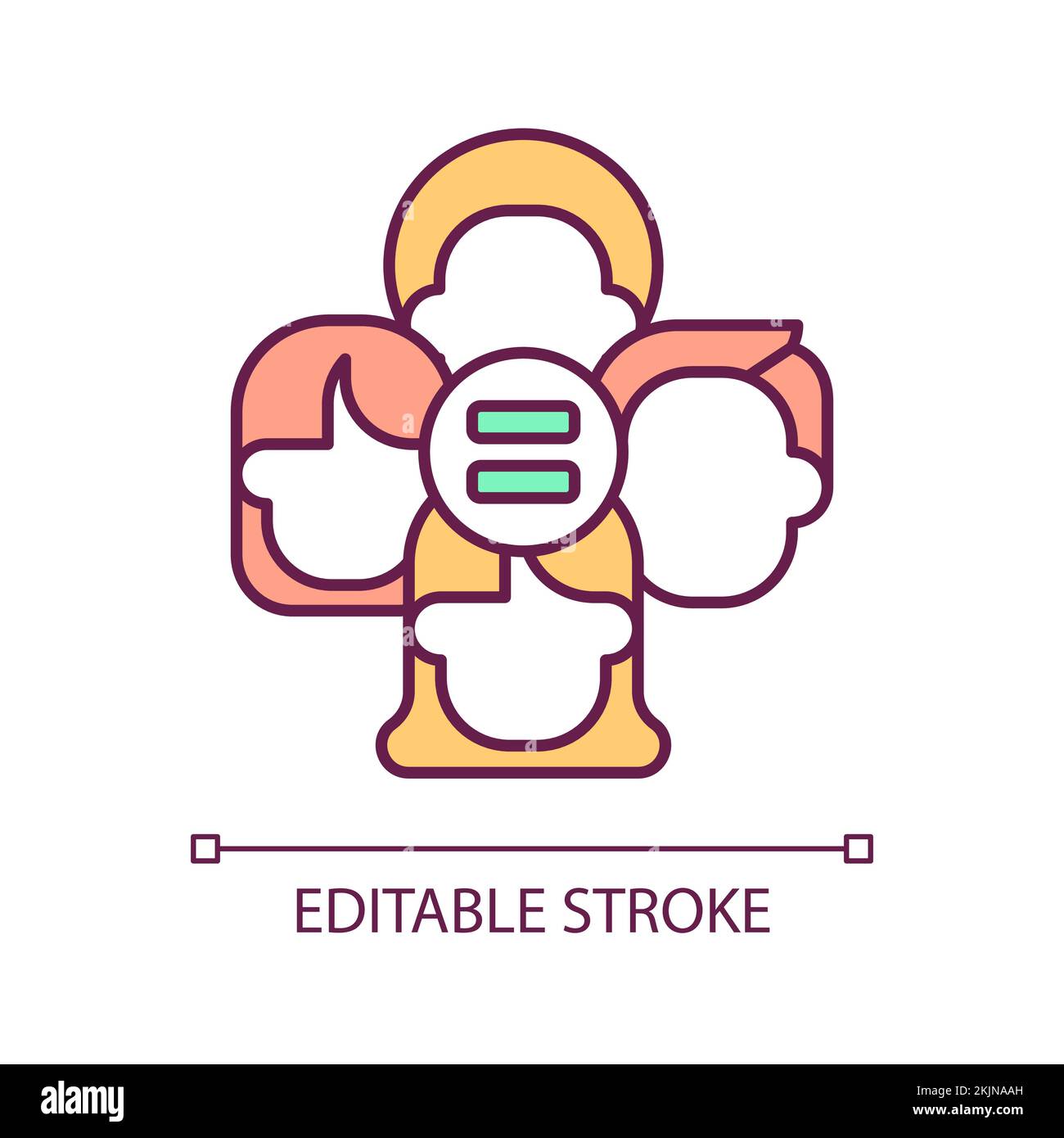 Social Equality Rgb Color Icon Stock Vector Image And Art Alamy