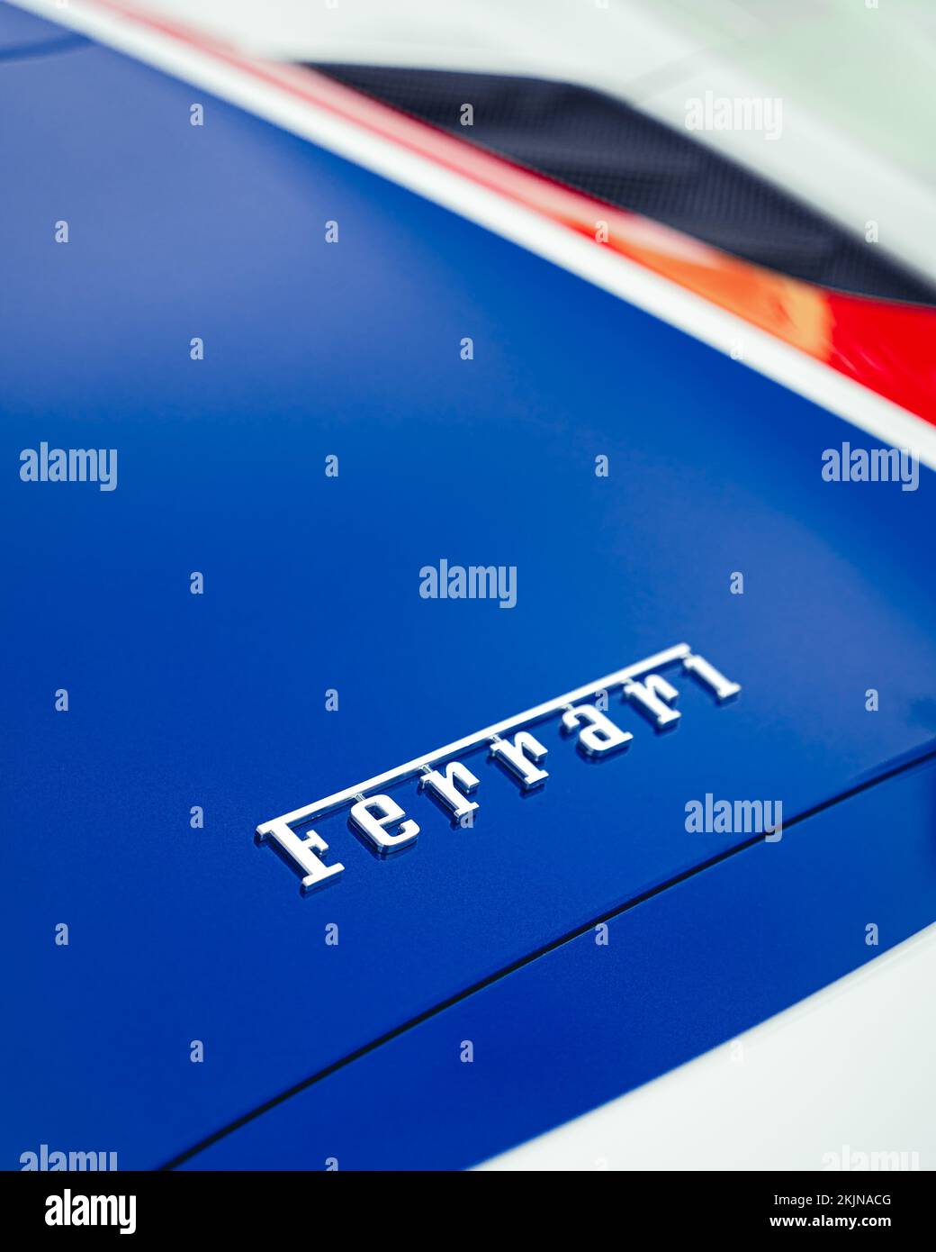 An Amazing rare exotic Ferrari Enzo logo text on top of the rear blue ...