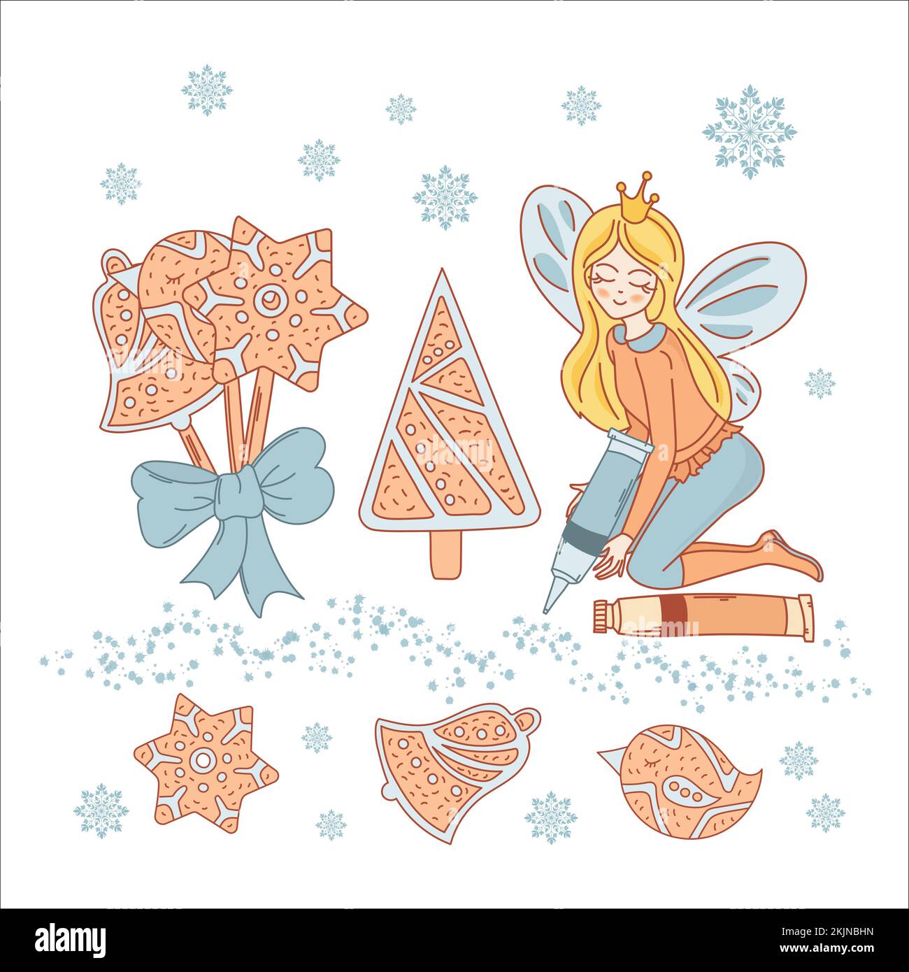 GINGERBREAD FAIRY DESSERT Princess New Year Merry Christmas Cartoon ...