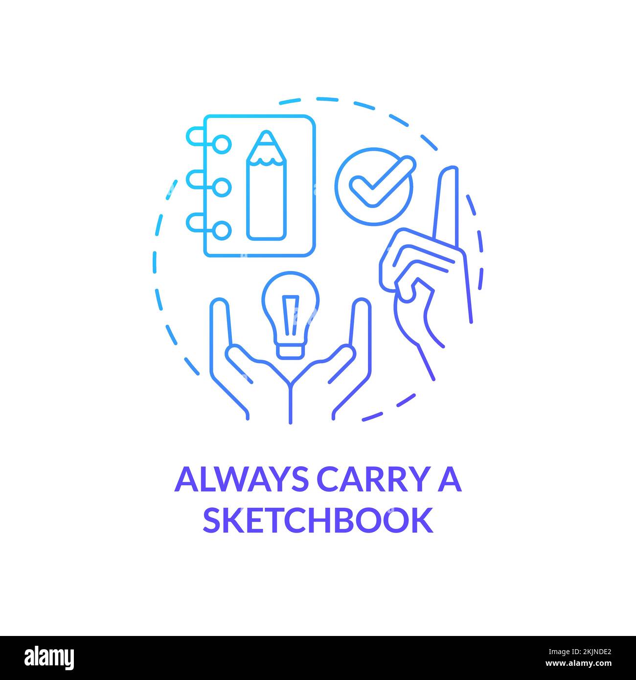 Always carry sketchbook blue gradient concept icon Stock Vector Image ...