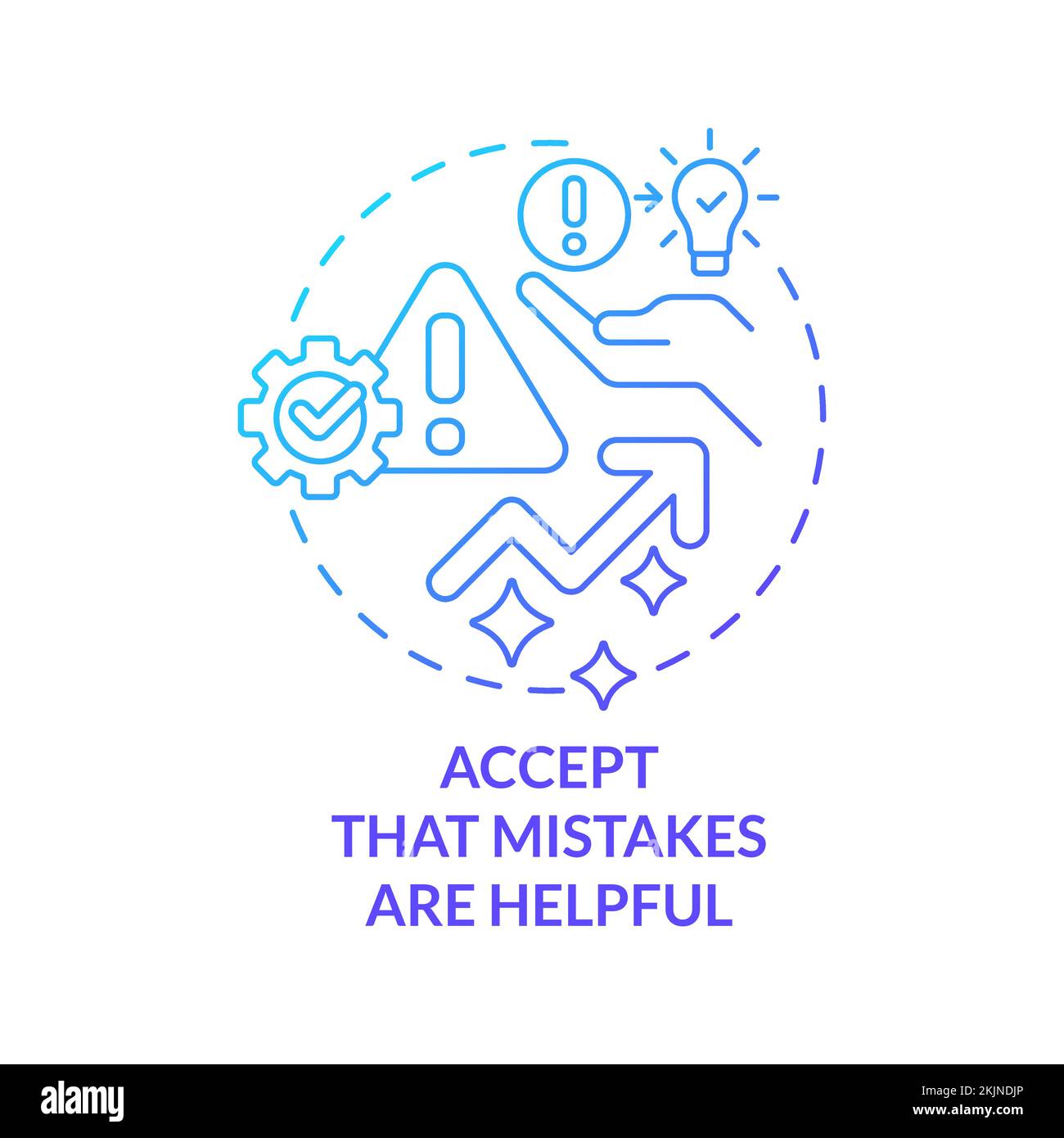 Accept mistakes value blue gradient concept icon Stock Vector Image ...