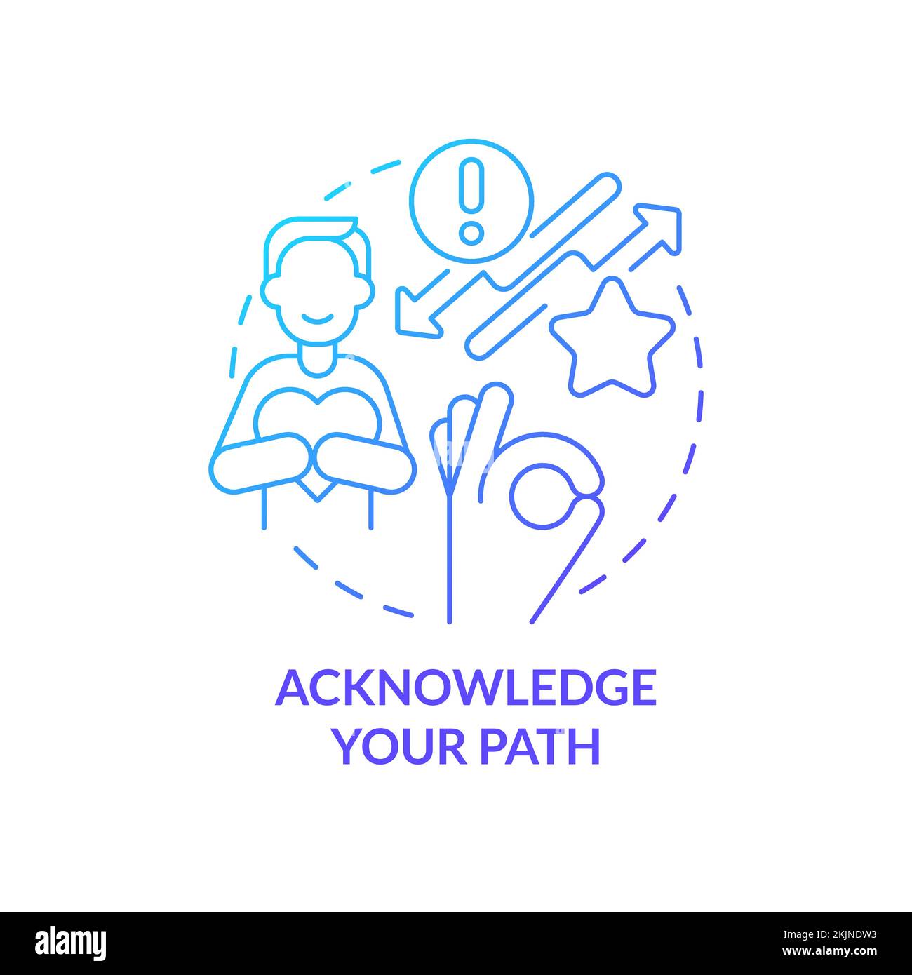 Acknowledge your path blue gradient concept icon Stock Vector Image ...