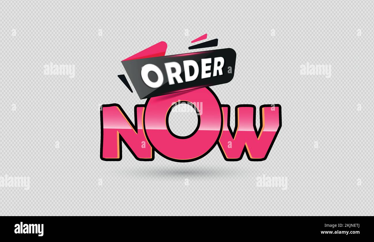 A vector design with ' order now ' text Stock Vector Image & Art - Alamy