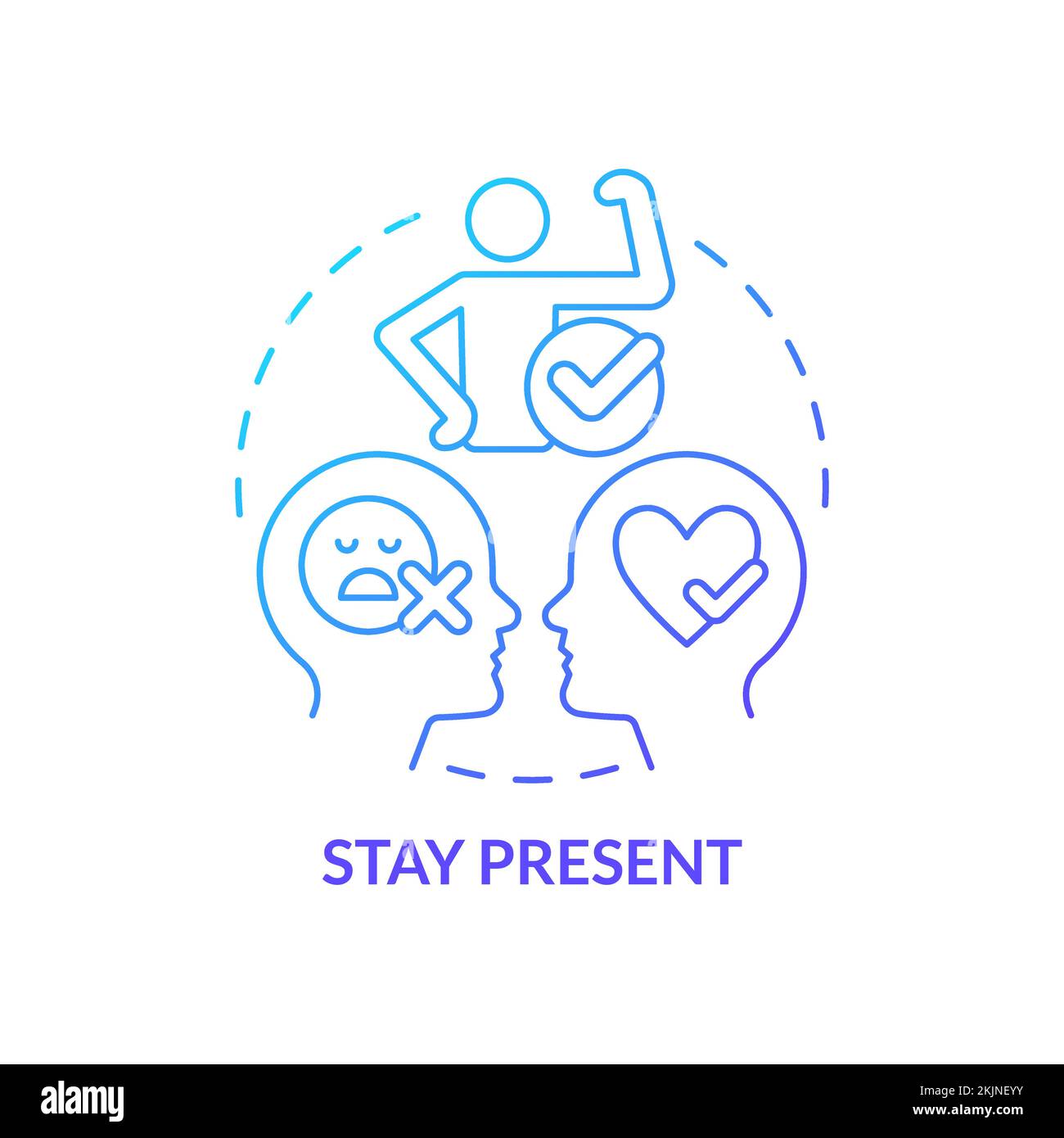 Stay present blue gradient concept icon Stock Vector Image & Art - Alamy