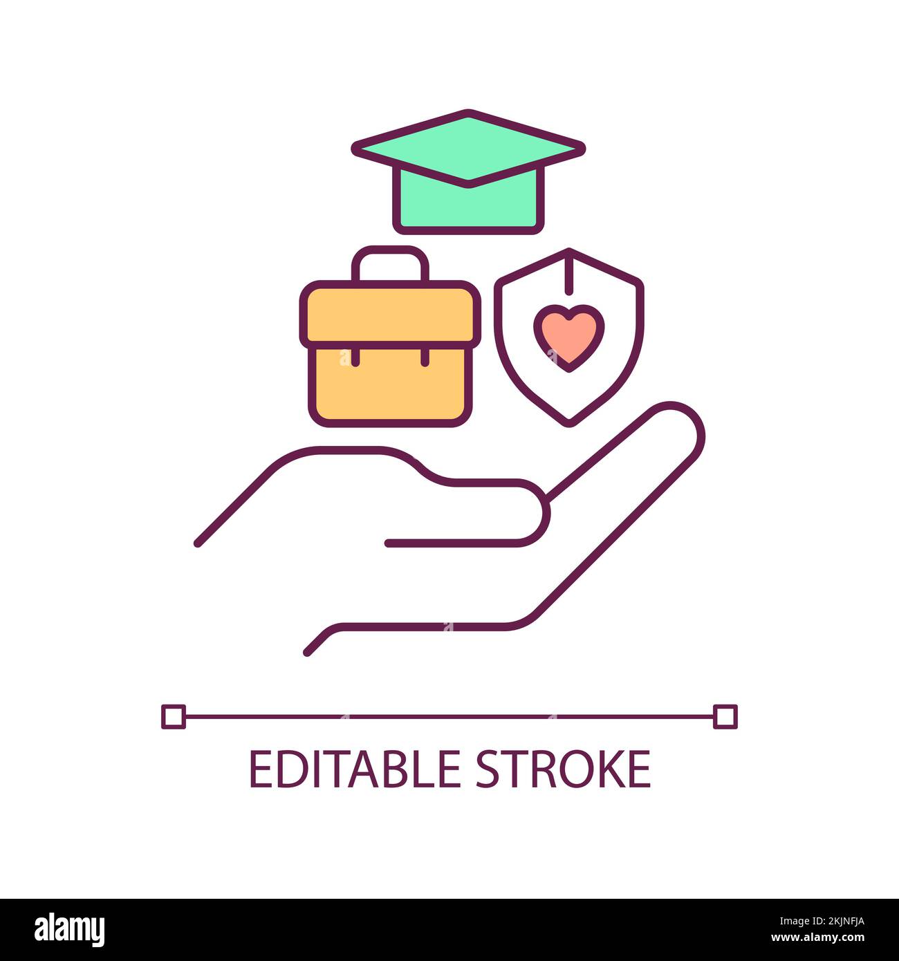 Ensure education and equal job opportunities RGB color icon Stock ...