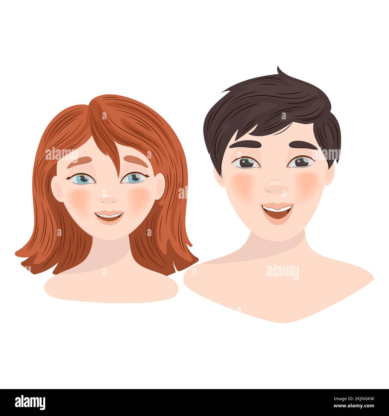 GIRL AND BOY Valentine Day Love Couple Holiday Cartoon Wedding Vector ...