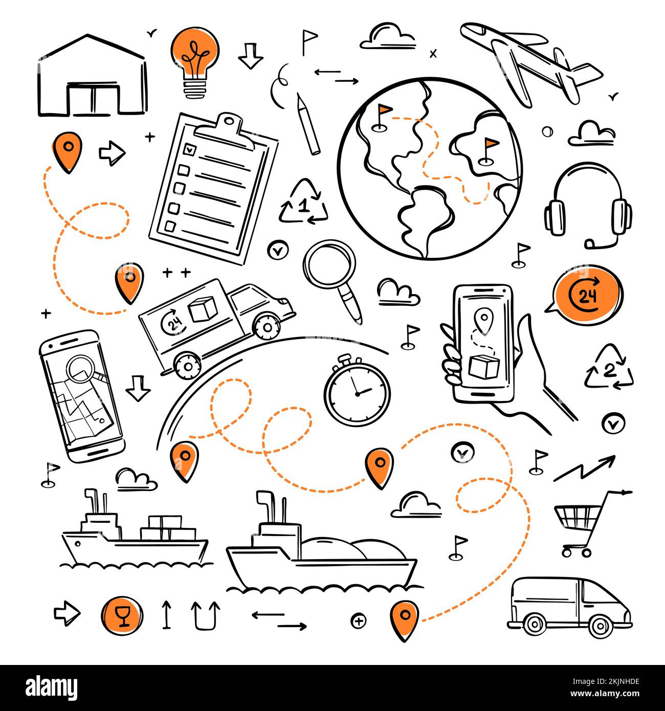 Global delivery services Stock Vector Images - Alamy