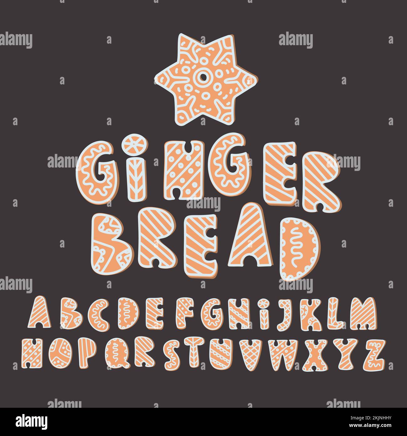 GINGERBREAD ALPHABET SET Dessert Letters New Year Merry Christmas ...