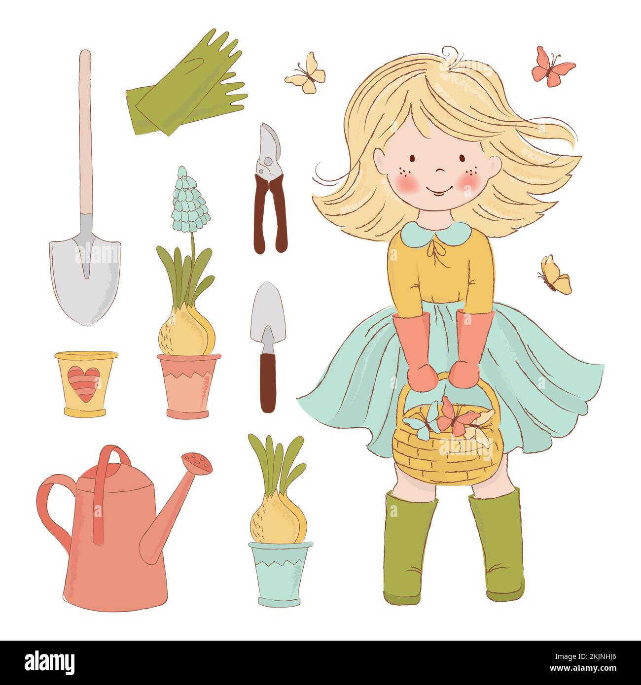 GARDENING JOY Spring Season Girl Care Accessories Holiday Cartoon Hand ...