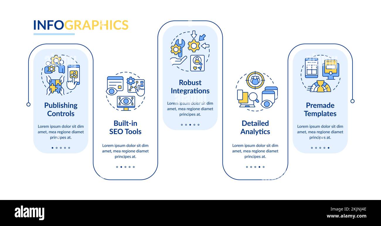 CMS features rectangle infographic template Stock Vector Image & Art ...