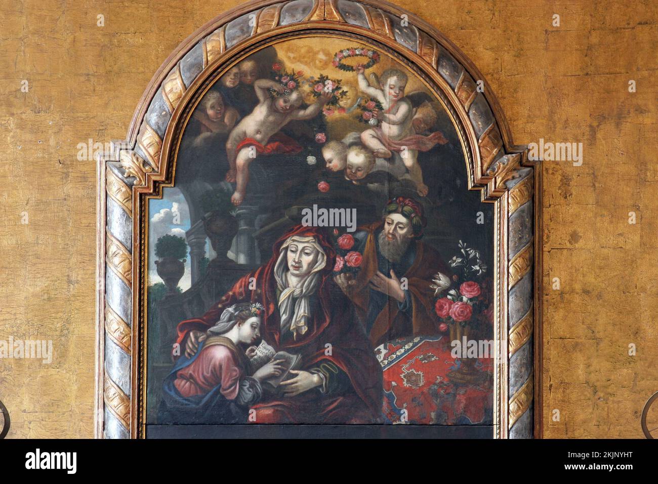 Education of the Virgin Mary, altar painting on the main altar in the ...