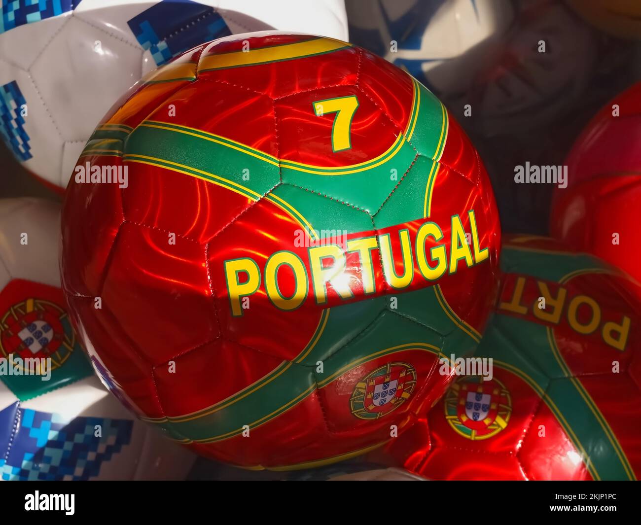 Portugal soccer ball in national colors Stock Photo - Alamy