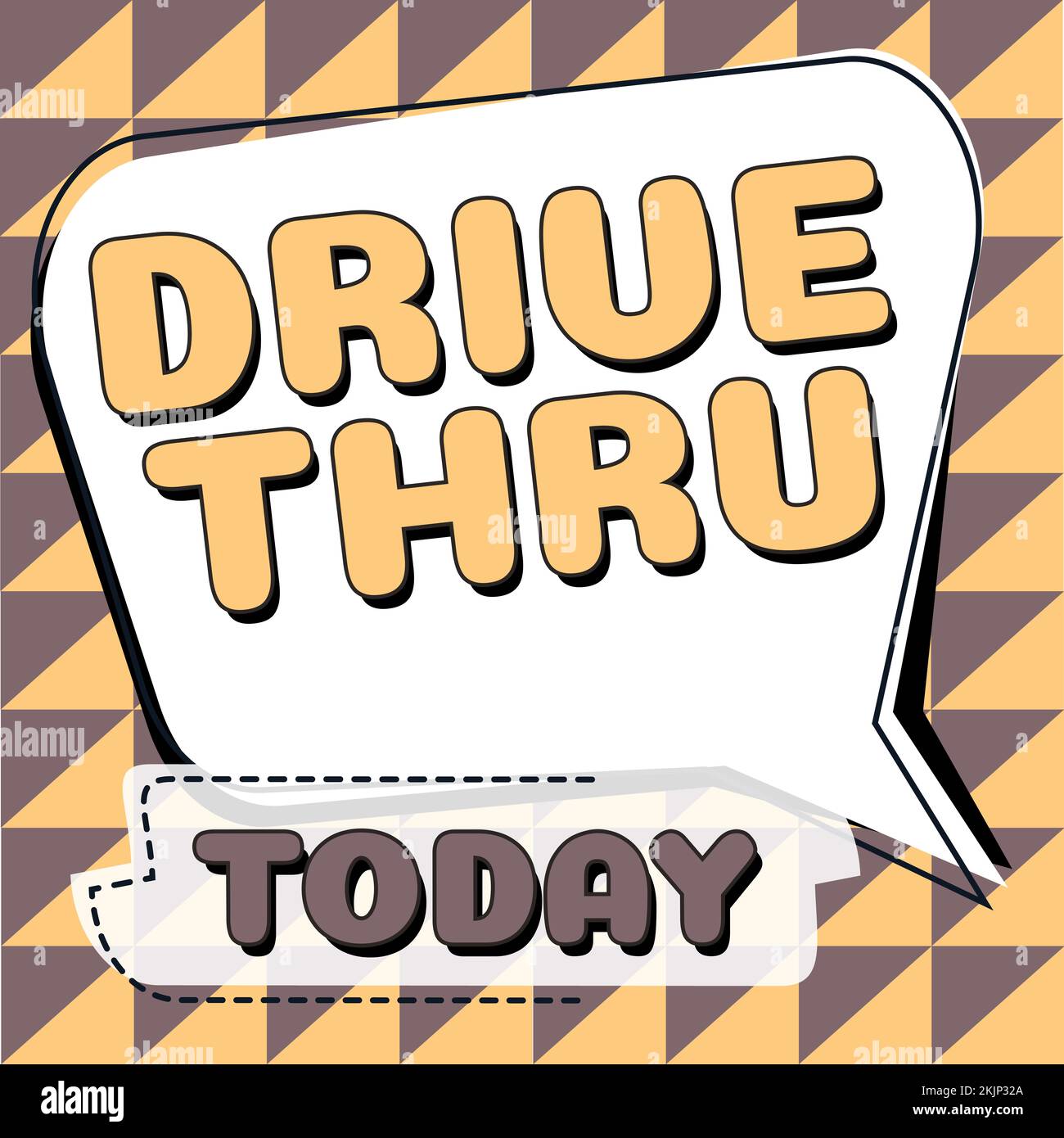 Text caption presenting Drive Thru. Internet Concept place where you ...