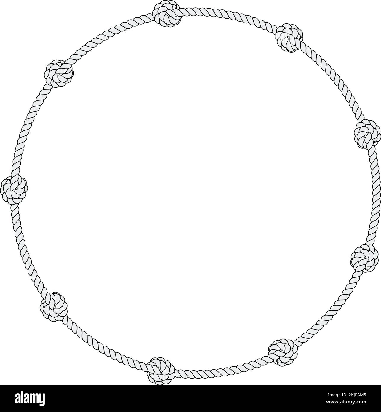 Round rope frame isolated on white background. Twisted cord Stock ...