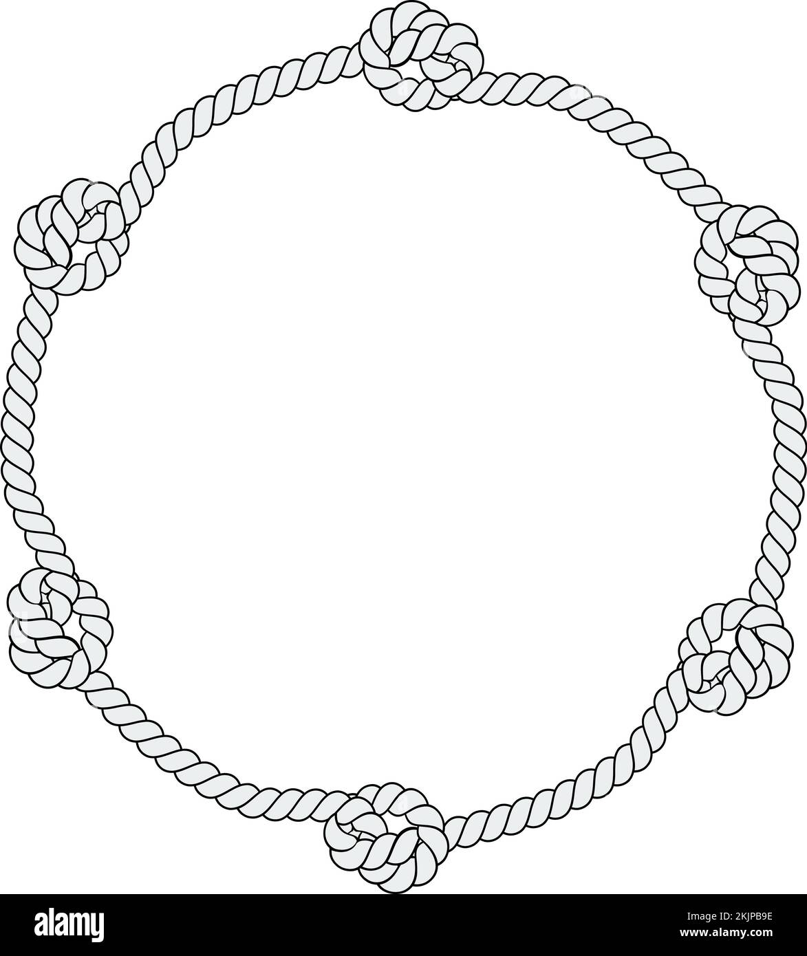 Round rope frame isolated on white background. Twisted cord Stock ...