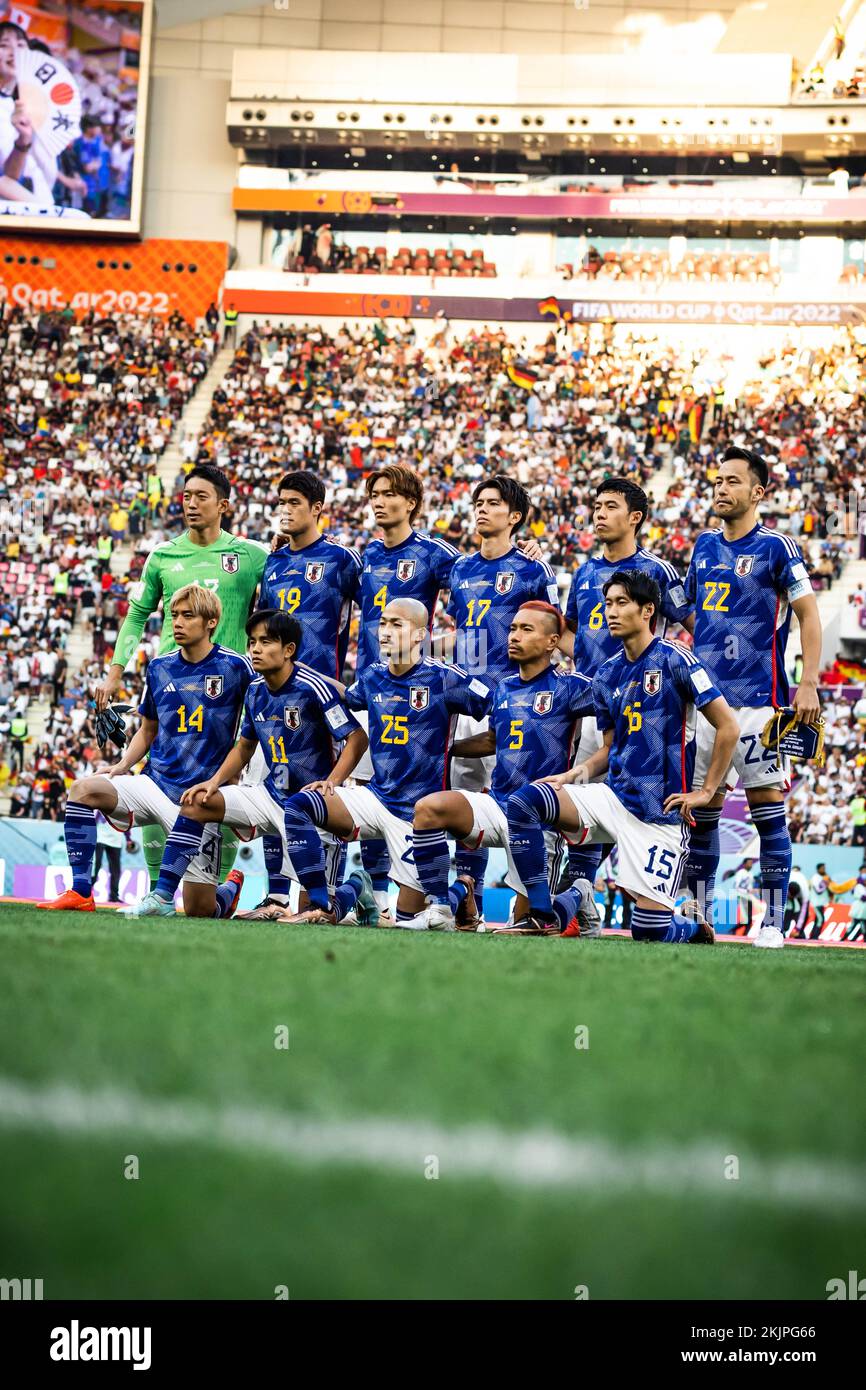 Japan team group line-up before the FIFA World Cup Qatar 2022 Group E ...