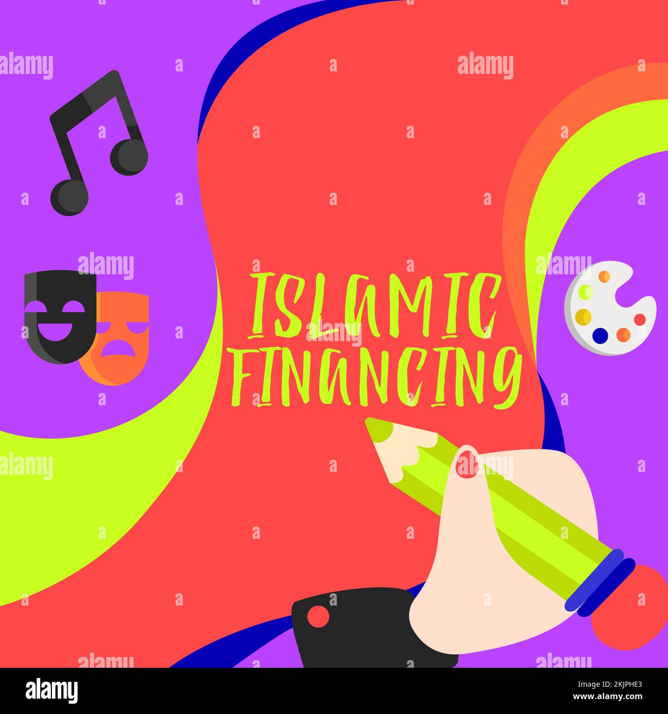 Text caption presenting Islamic Financing. Business idea Banking ...