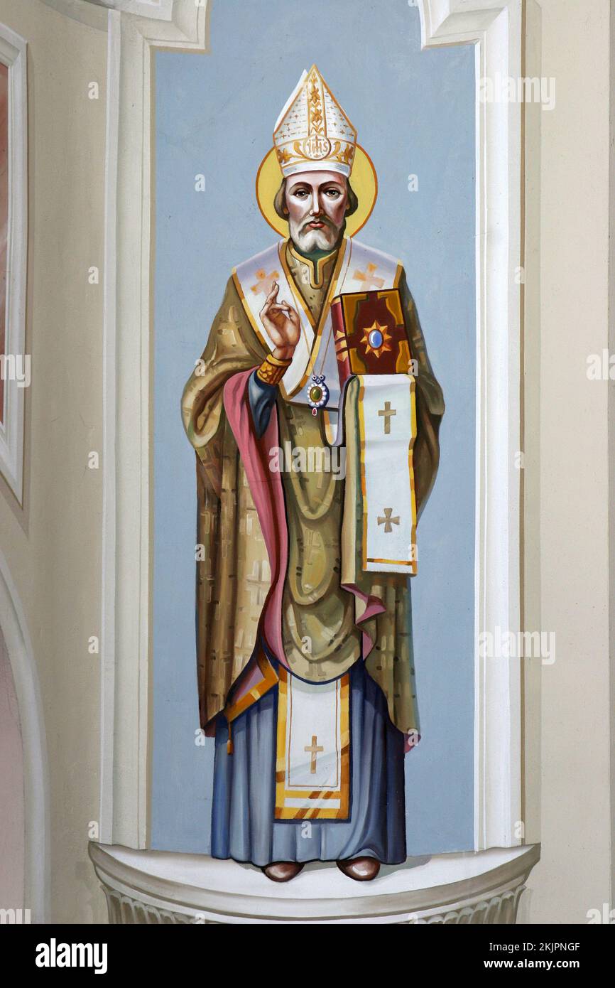 Saint Nicholas, fresco in the parish church of the Exaltation of the ...