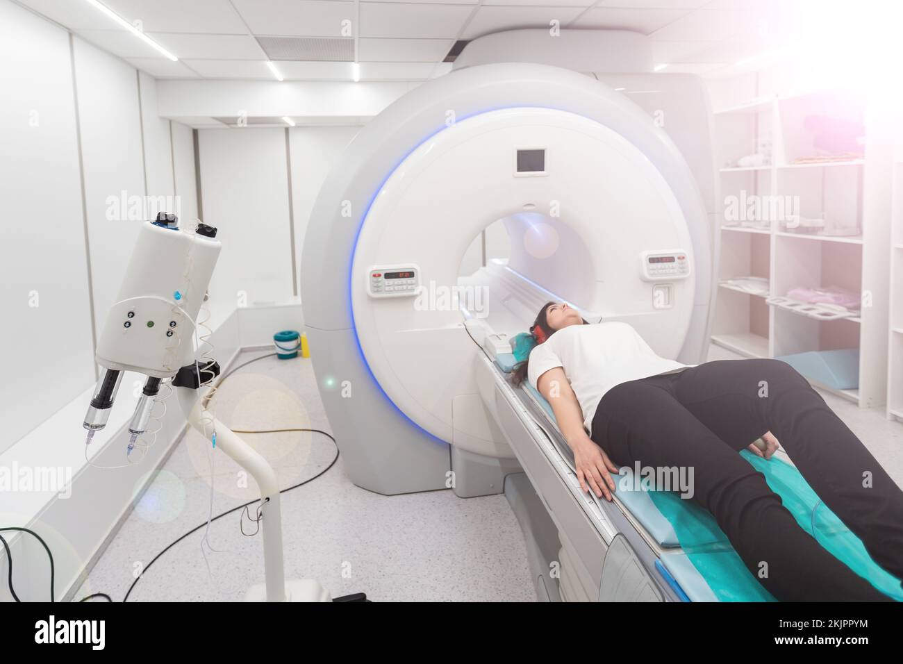 Medical CT or MRI Scan in the modern hospital laboratory. Interior of ...