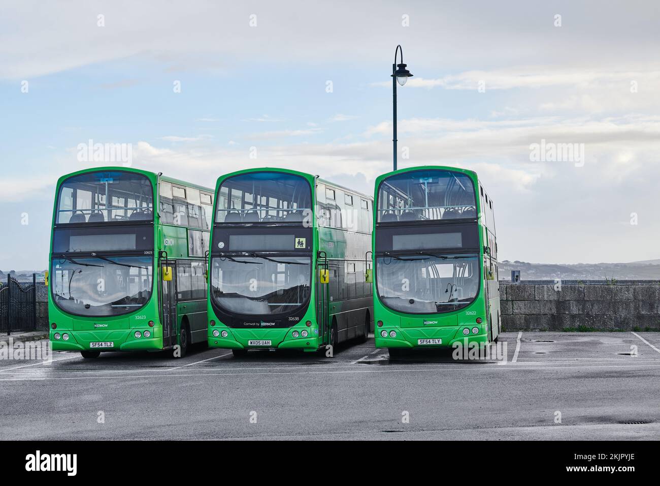 Travel journey transport three kernow green double decker buses hi-res ...