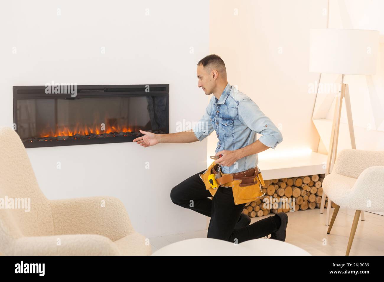 Fireplace installing. Fireplace Fire Protective Board Stock Photo - Alamy
