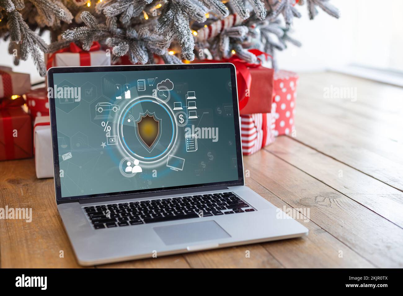 Laptop screen displaying a cyber security concept Stock Photo - Alamy