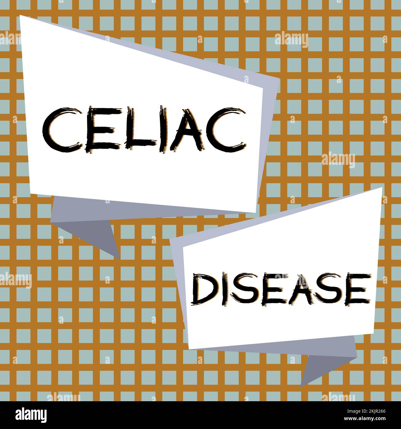 Text sign showing Celiac Disease. Concept meaning Small intestine is ...