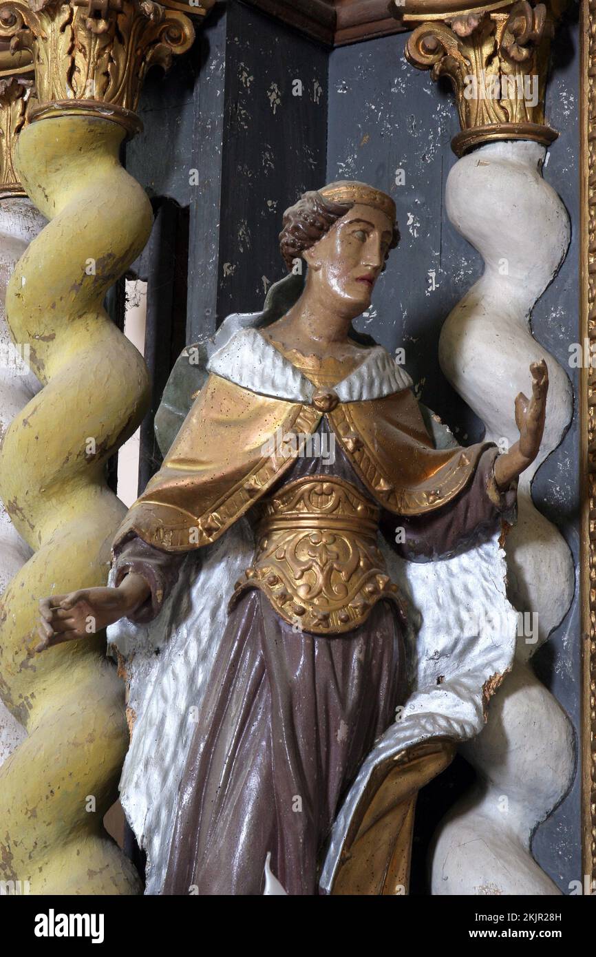 Statue of the Saint on the Altar of the Adoration of the Magi in the ...