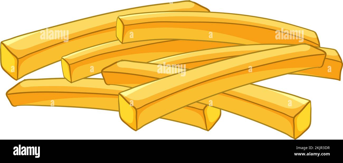 Isolated french fries simple cartoon illustration Stock Vector Image ...