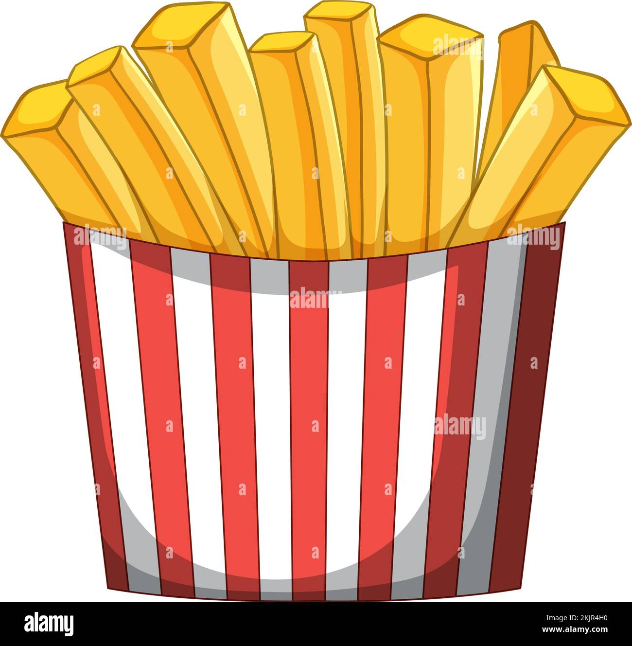 Isolated french fries simple cartoon illustration Stock Vector Image ...