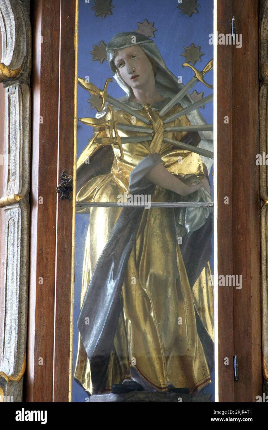 Our Lady of Seven Sorrows, statue in the Church of Saint Mary Magdalene ...