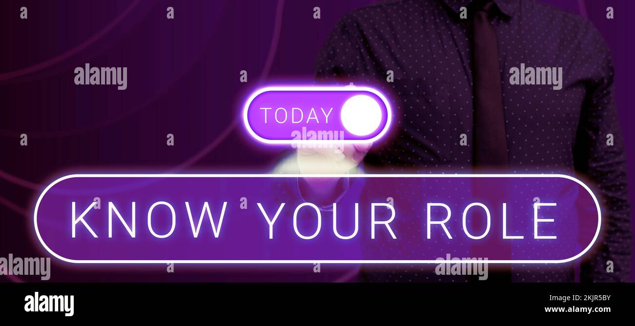 Conceptual display Know Your Role. Business showcase Be clear of one ...