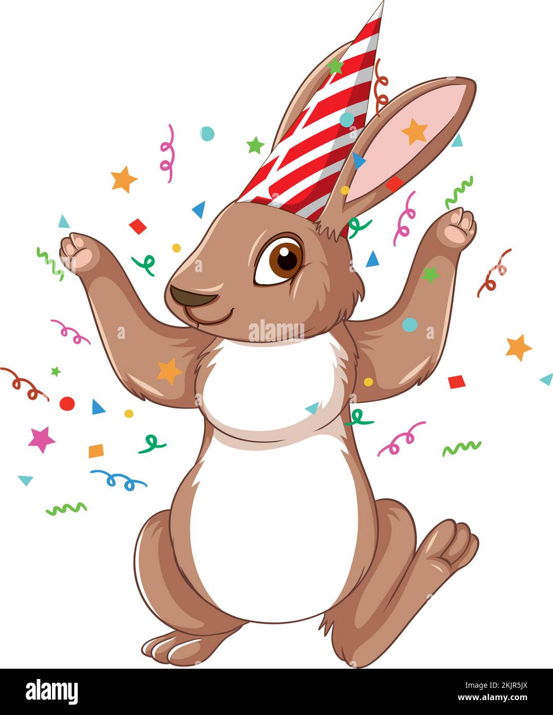 Celebration rabbit cartoon character illustration Stock Vector Image ...
