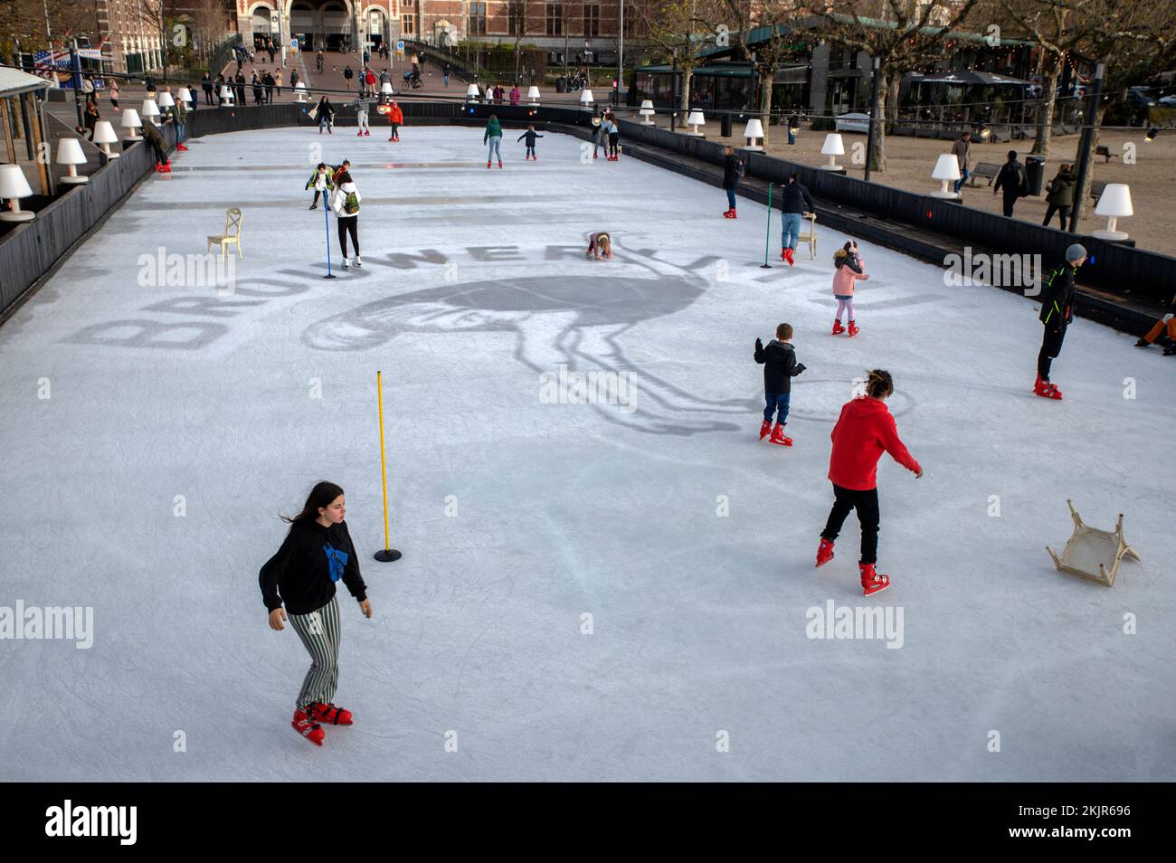 Ice skating ring museumplein amsterdam hi-res stock photography and ...