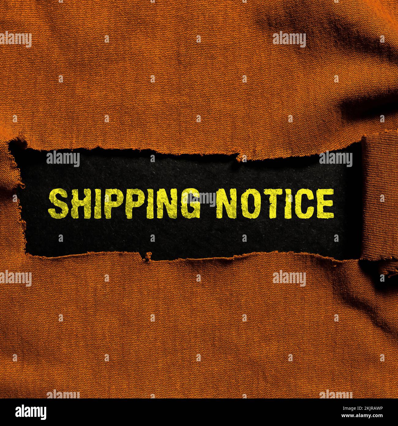 Sign displaying Shipping Notice. Word Written on ships considered ...