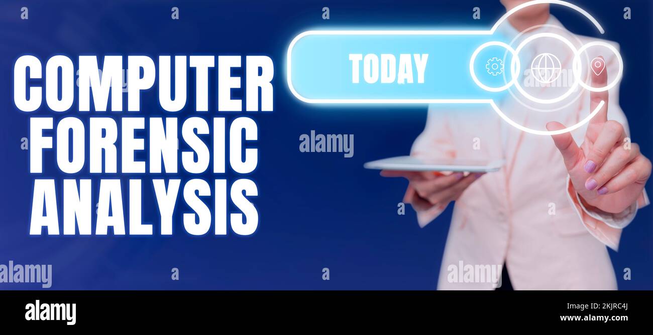 Text sign showing Computer Forensic Analysis. Business concept evidence ...
