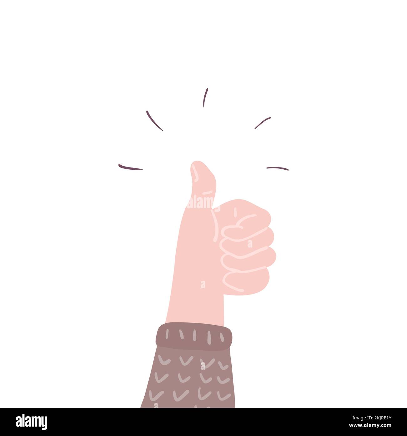 Hand with thumbs up. Good feedback. Vector like or positive comment ...